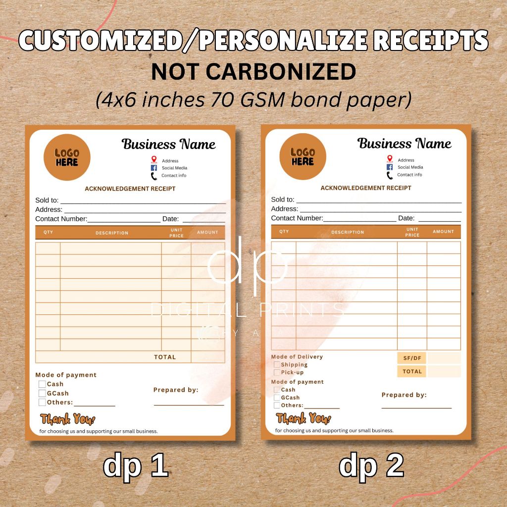 4x6 customize/personalize receipt | Shopee Philippines
