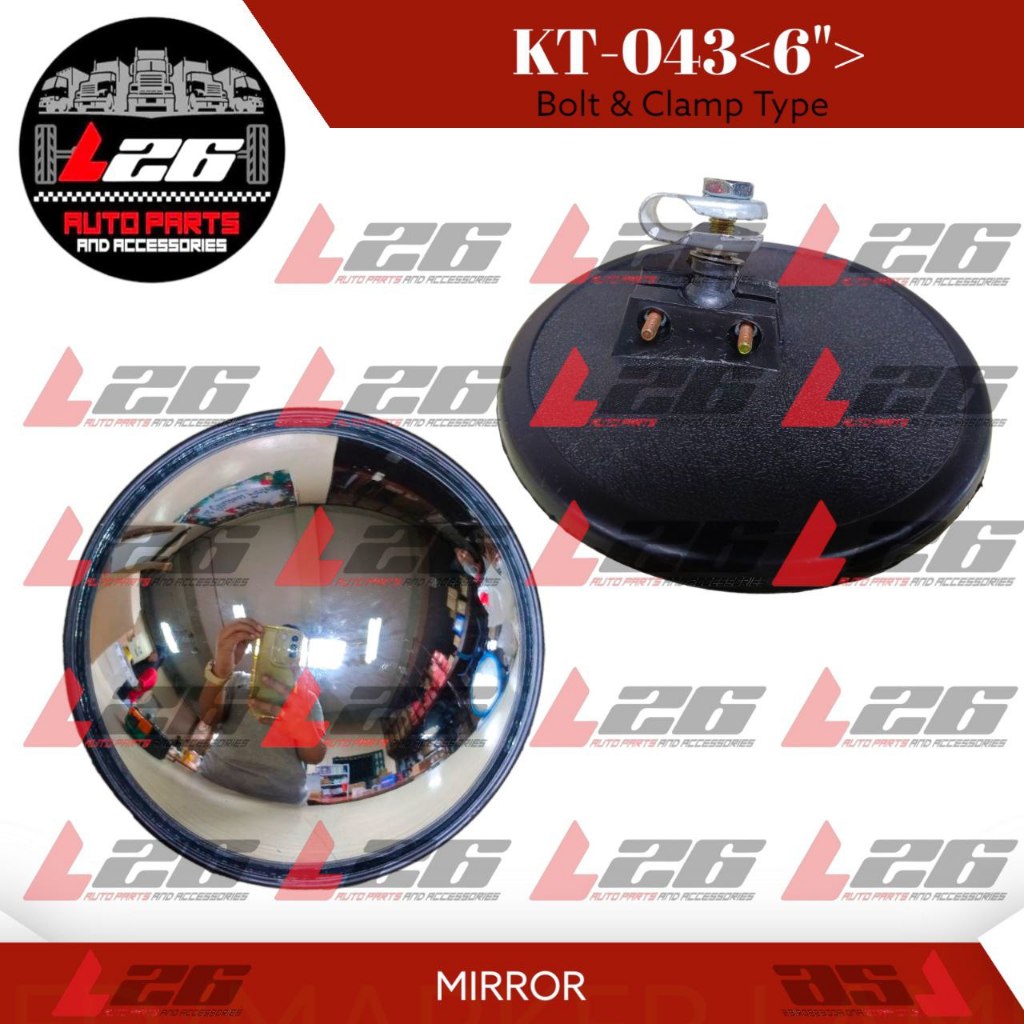 1PIECE 6INCHES 6" UNIVERSAL BUMPER MIRROR Mirror Head for Trucks & Bus ...