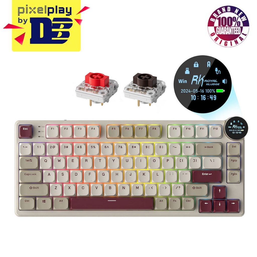 Royal Kludge RK N80 Tri-Mode RGB 80 Keys Hot Swappable Mechanical ...