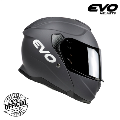 EVO Vxr-5000 Plain Modular Dual Visor Helmet Motorcycle with Free Clear ...
