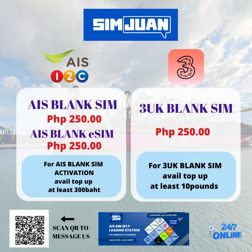 AIS SIM2FLY & 3 UK BLANK INTERNATIONAL SIM (RELOADABLE UPON INSERT ...