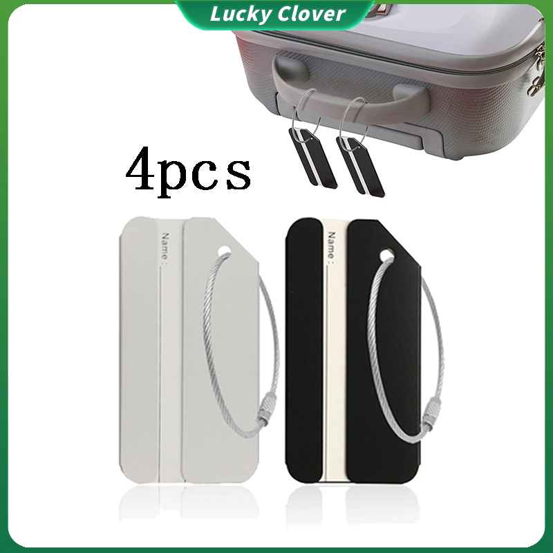 4Pcs Aluminum Luggage Tags Suitcase Identity ID Name Address Tags ...