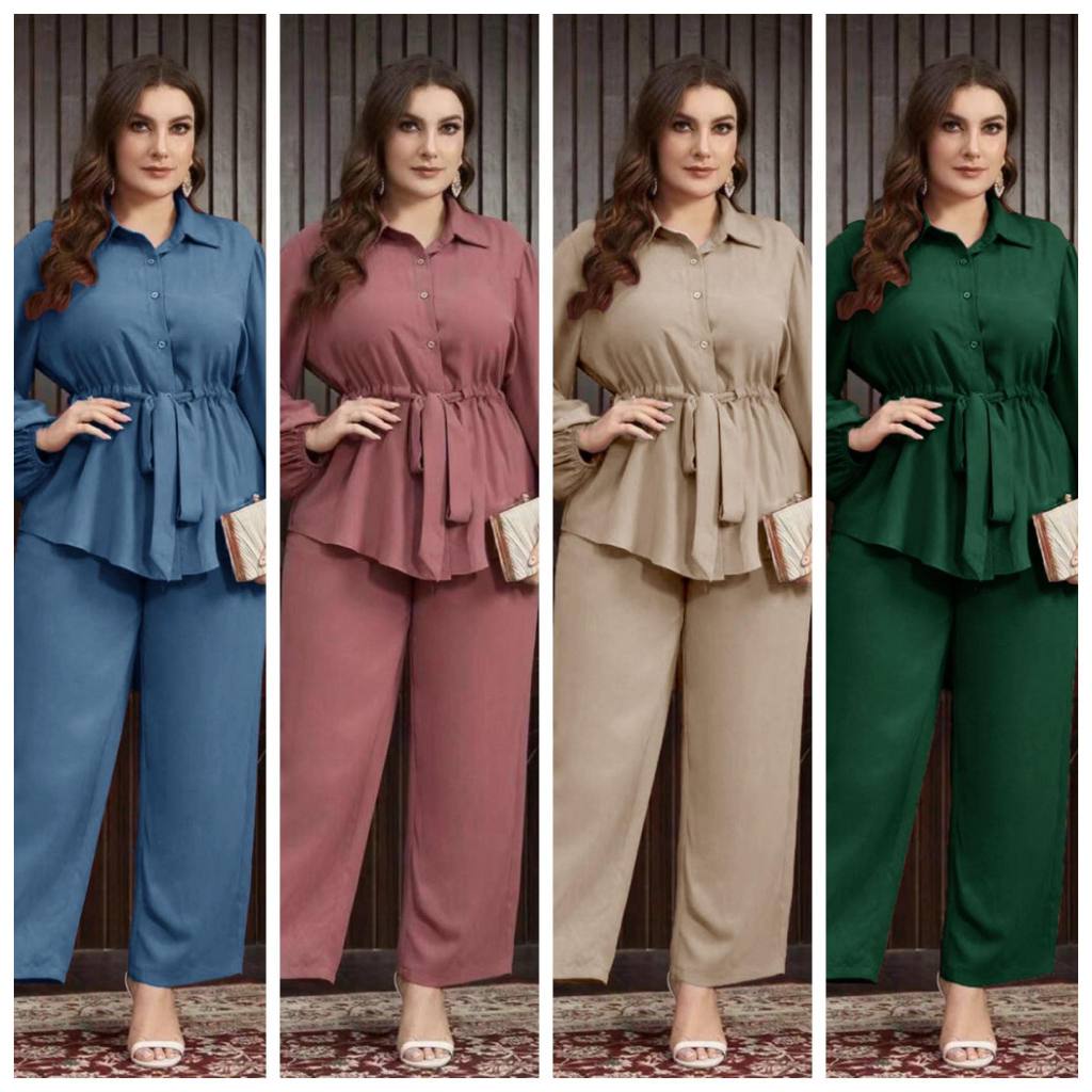 FZ plus size terno blouse and pants for women ( top and pants ...
