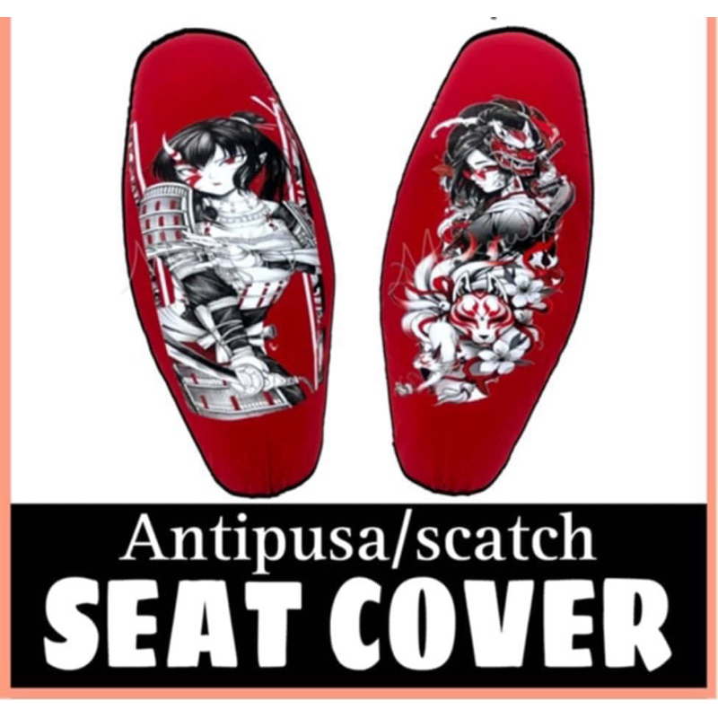 Japanese Warrior Style Print Seat Cover for Motorcycle(Anti-Scratch ...