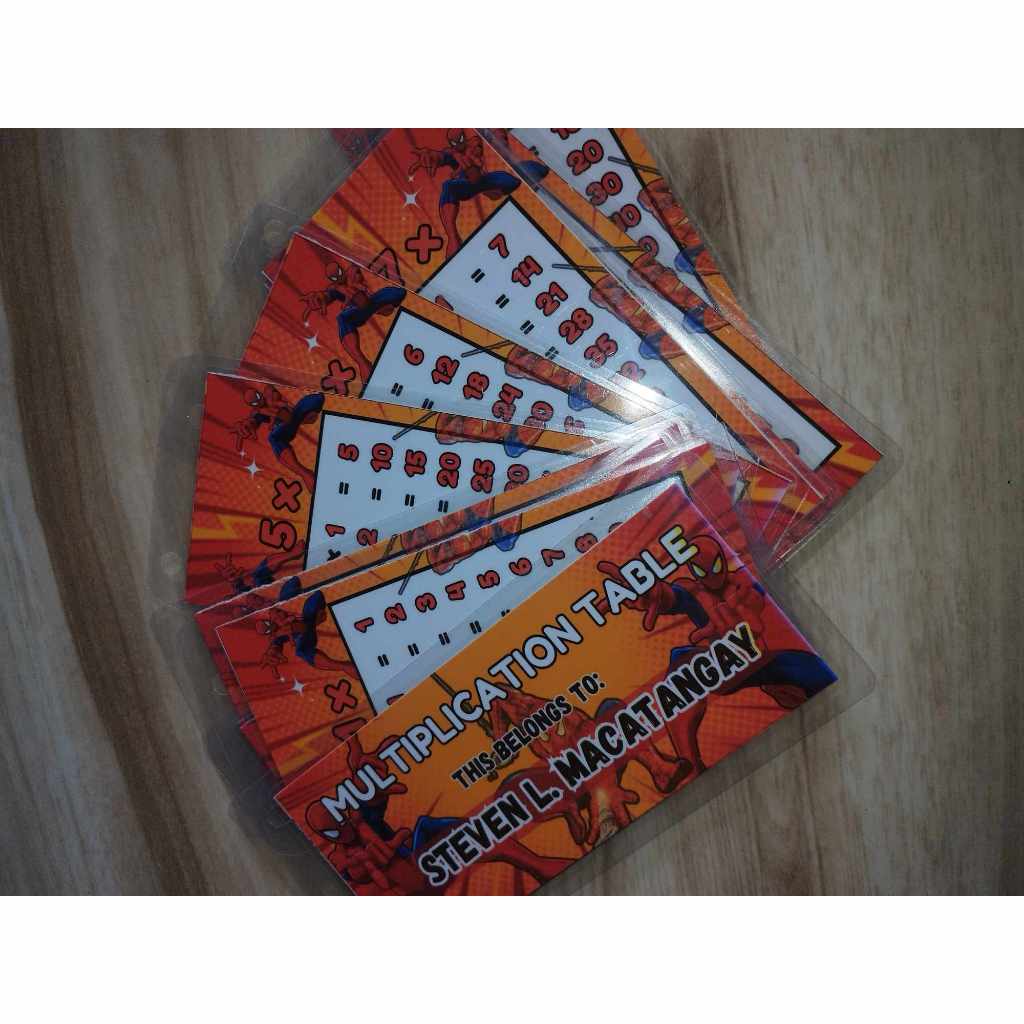 LAMINATED MULTIPLICATION TABLE WITH DIFFERENT CHARACTER | Shopee ...