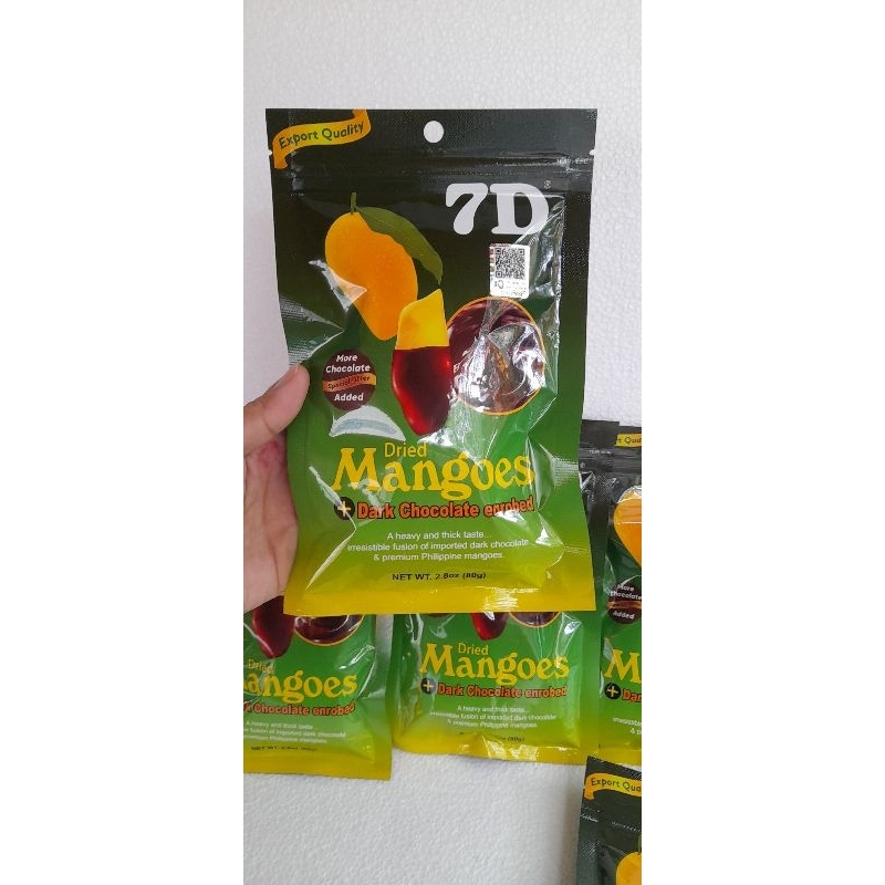 WHOLESALE-(10-packs)(15PACKS)-7D DRIED MANGOES +DARK CHOCOLATE ENROBED-80g | Shopee Philippines