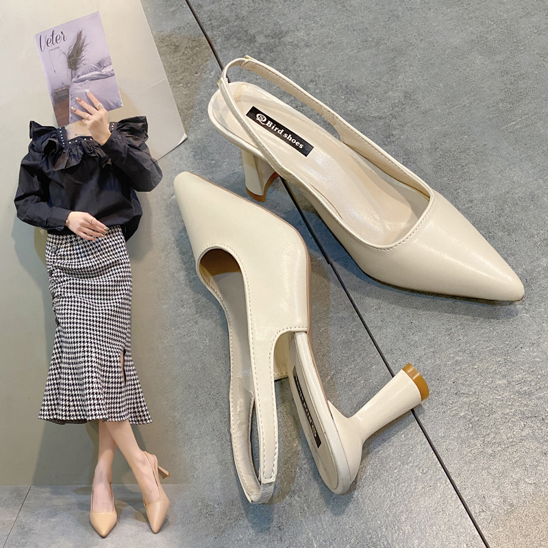 New Arrival Fashion High Heels Leather Pointed Sandals Women Casual ...