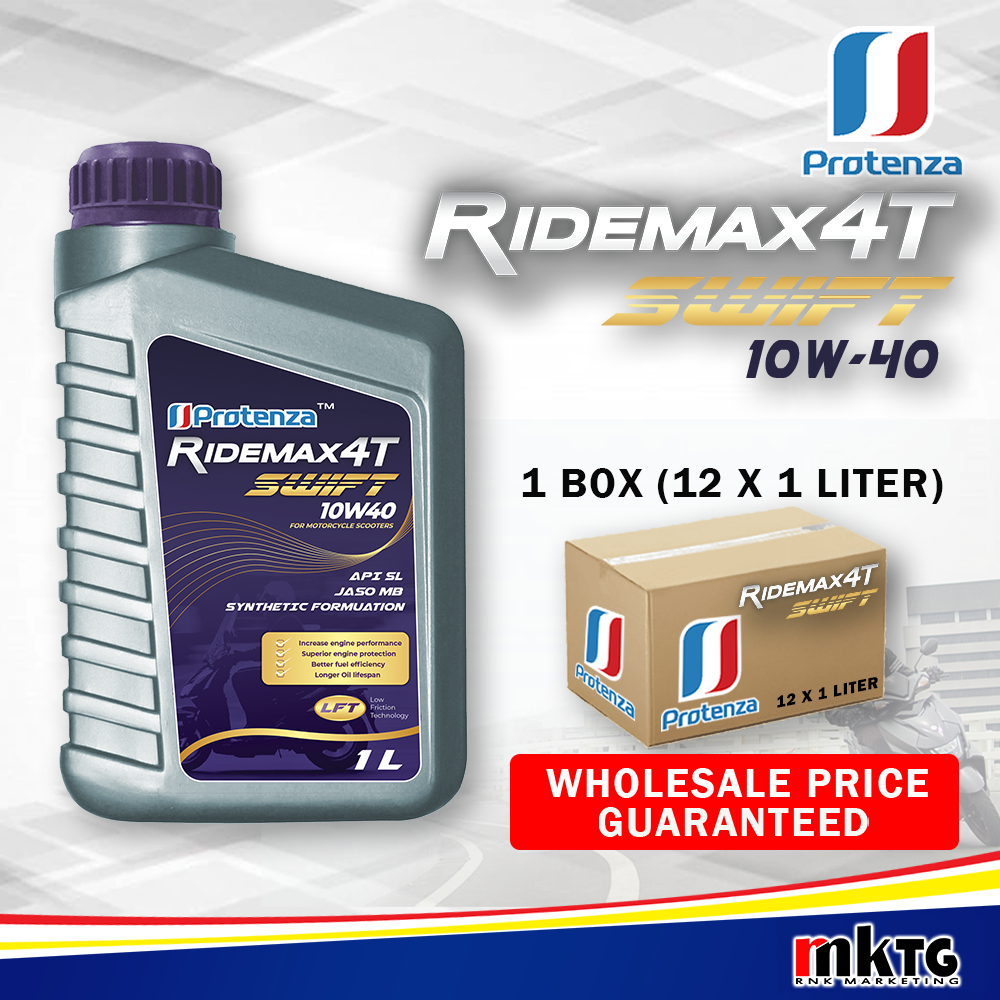 Protenza Ridemax SWIFT 10W40 - 12x1L & 800ml BY BOX | Shopee Philippines