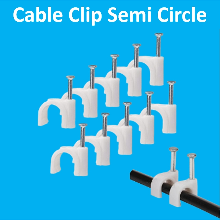 Toyu 100pcs 6-8-10-12-14-16mm Cable Clip Semi Circle Wall Mount Cable ...