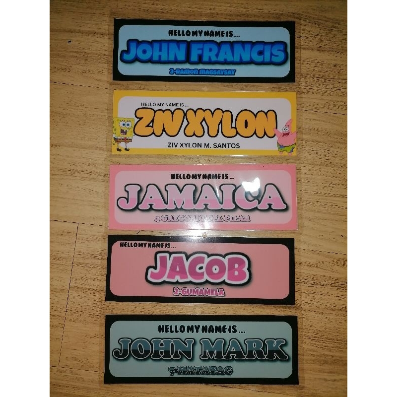 Name Tag back to back (no lace) | Shopee Philippines