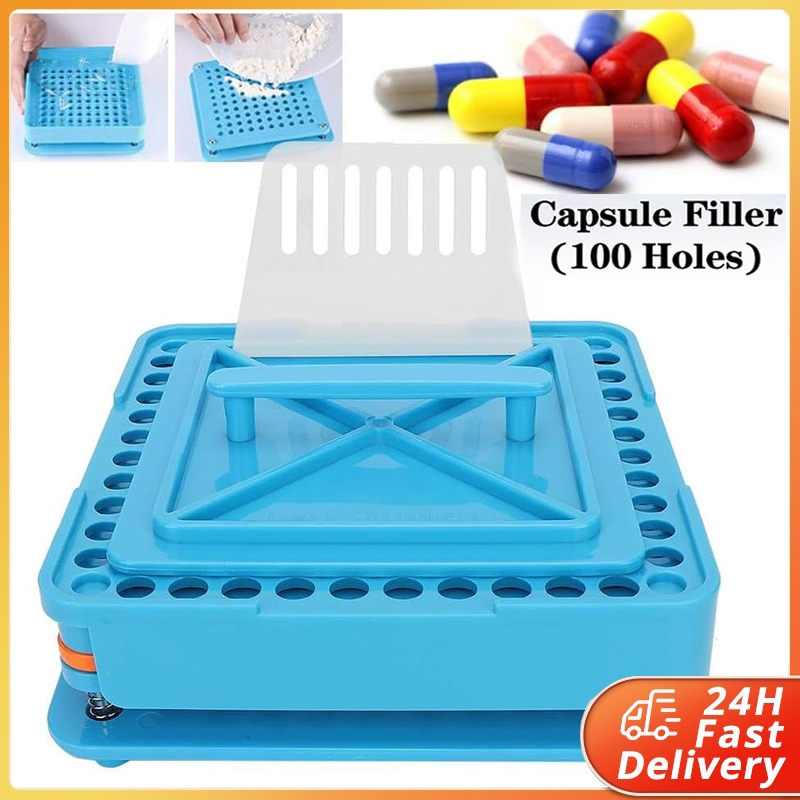 0# 100 Holes Blue Manual Capsule Filling Machine Pharmaceutical ...