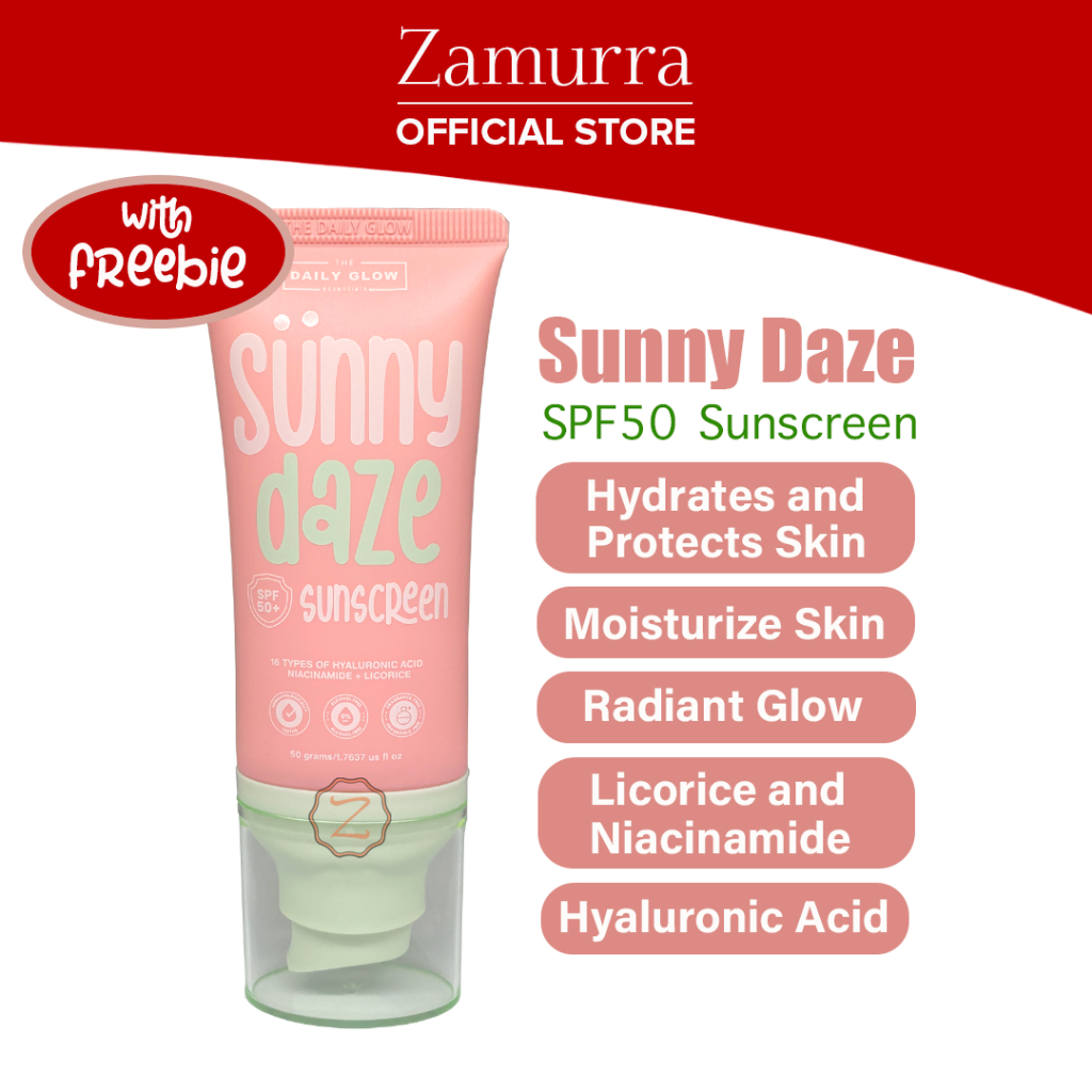 Sunny Daze Sunscreen 50g The Daily Glow SPF 50+ Hyaluronic Acid ...