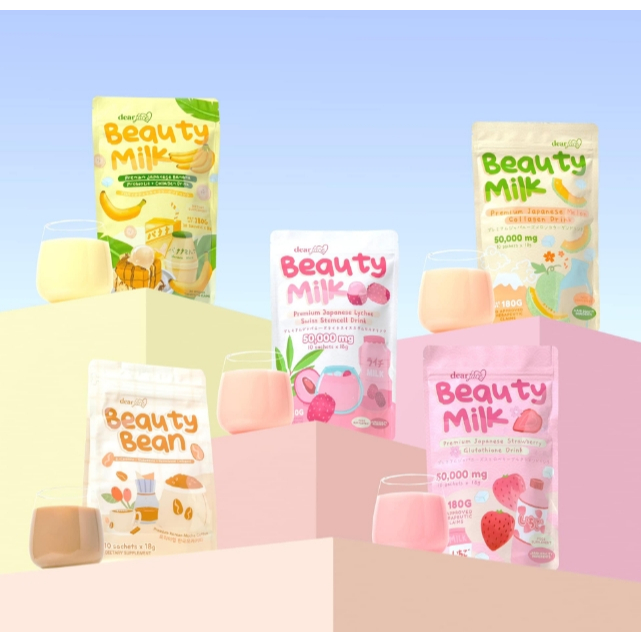 DEAR FACE Beauty Milk Powder (Melon Strawberry Lychee Banana Mango ...