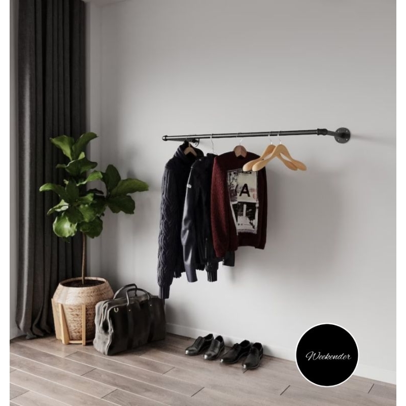 Industrial Hanger Rack 1/2 Heavy Duty Black Powder Coated | Shopee ...