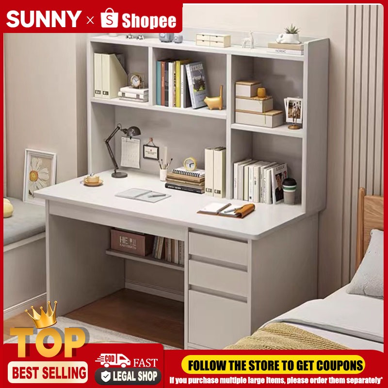 SUNNY Computer desk desk bookcase integrated writing desk study desk ...