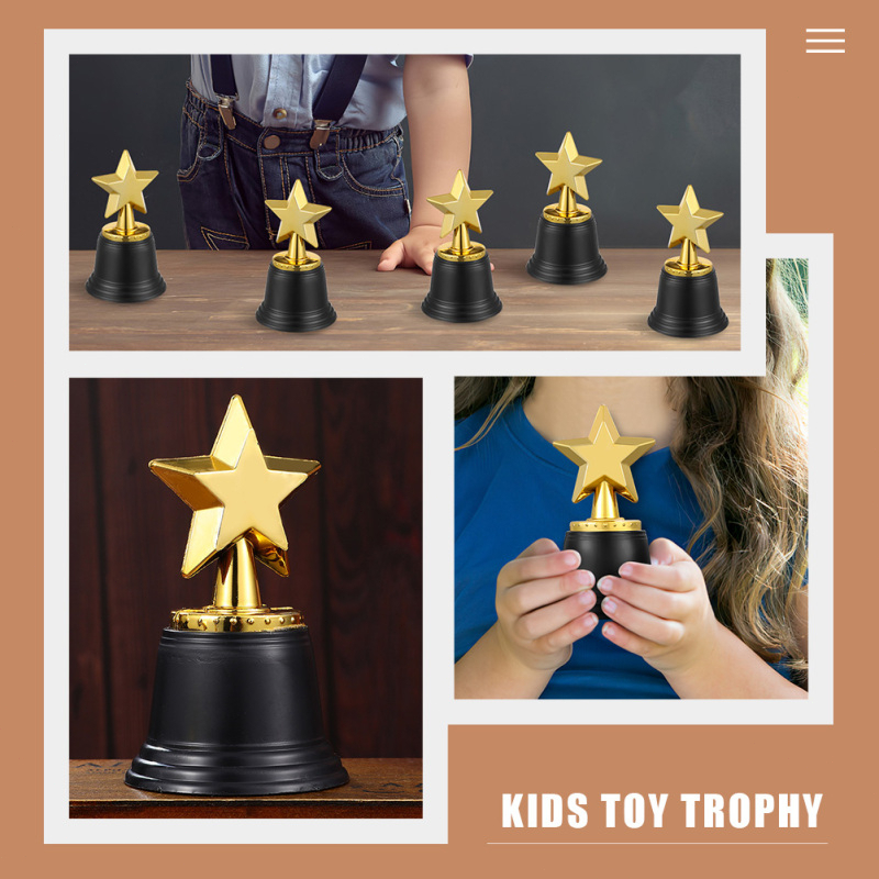 16Pcs Mini Star Trophy Awards Kid-Friendly Golden Trophies Star Trophy Awards For Party | Shopee ...