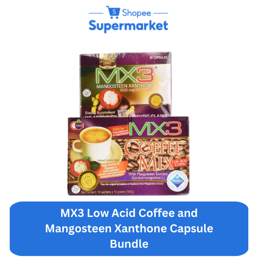 MX3 Low Acid Coffee and Mangosteen Xanthone Capsule Bundle | Shopee ...