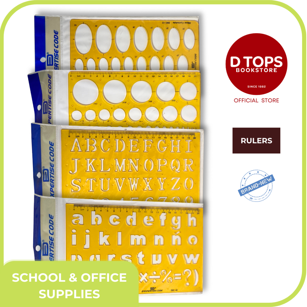 D'EXPERTISE CODE CYCLOSTYLE TEMPLATES STENCIL TRACING RULER Yellow ...