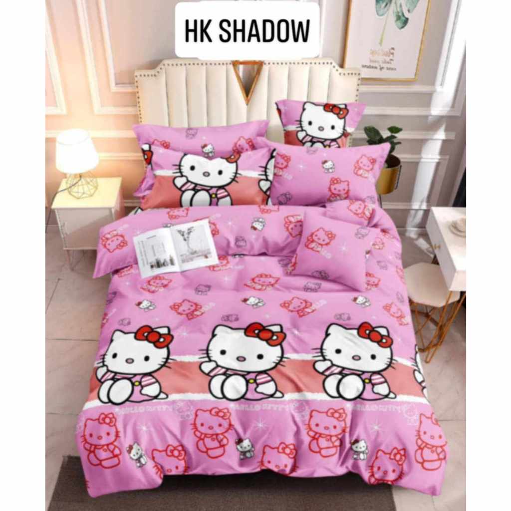 Hello Kitty Shadow 3in1 Gartered Bedsheets w/ 2 pillowcases 100% ...