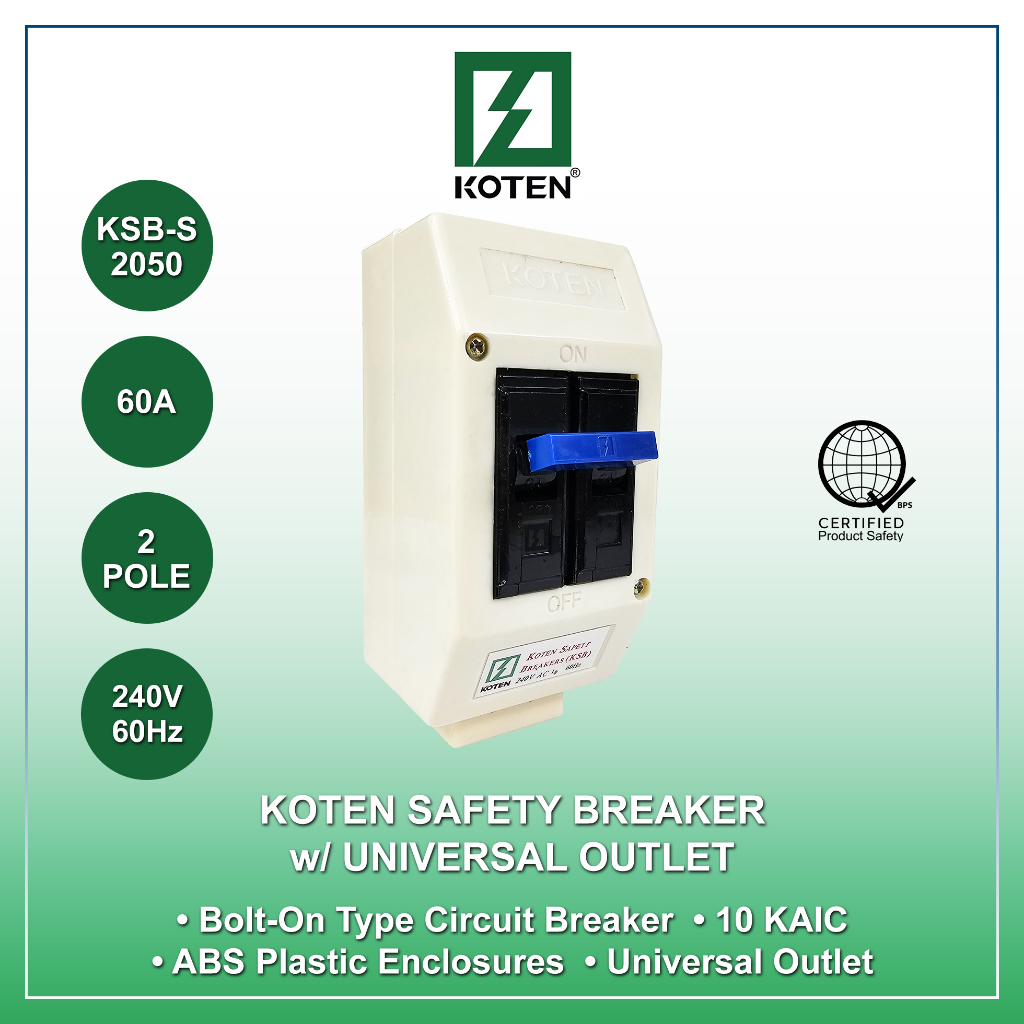 Koten Breaker 60A KSB-S 2050 With Universal Socket | Shopee Philippines
