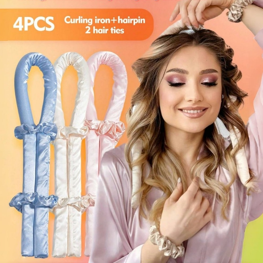 Hair Roller Heatless Curling Rod Headband Hair Rollers Hair Claw Clip ...