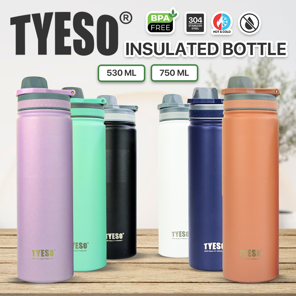 Original Tyeso Vacuum Flask Insulated Tumbler Thermoflask Stainless Steel Water Bottle 530ml ...