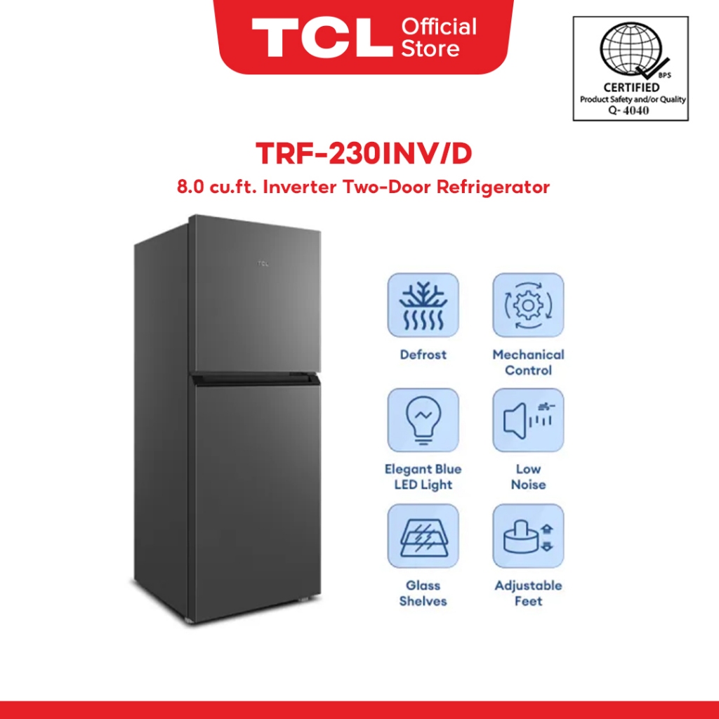 TCL 8.0 cu.ft. Inverter Two-Door Refrigerator - TRF-230INV/D REF (Two ...