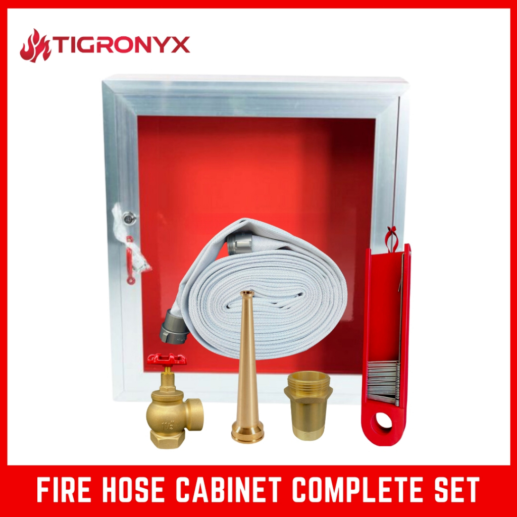 Fire Hose Cabinet Complete Set 50ft - Brass Straight Nozzle | Shopee ...