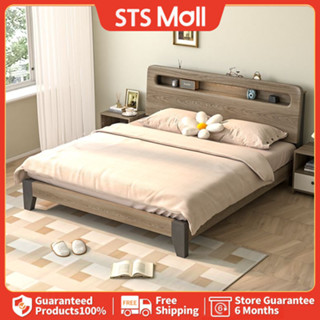 Solid Wood Bed 2M Long Bed Queen Bed King Bed Double Bed Nordic Simple ...