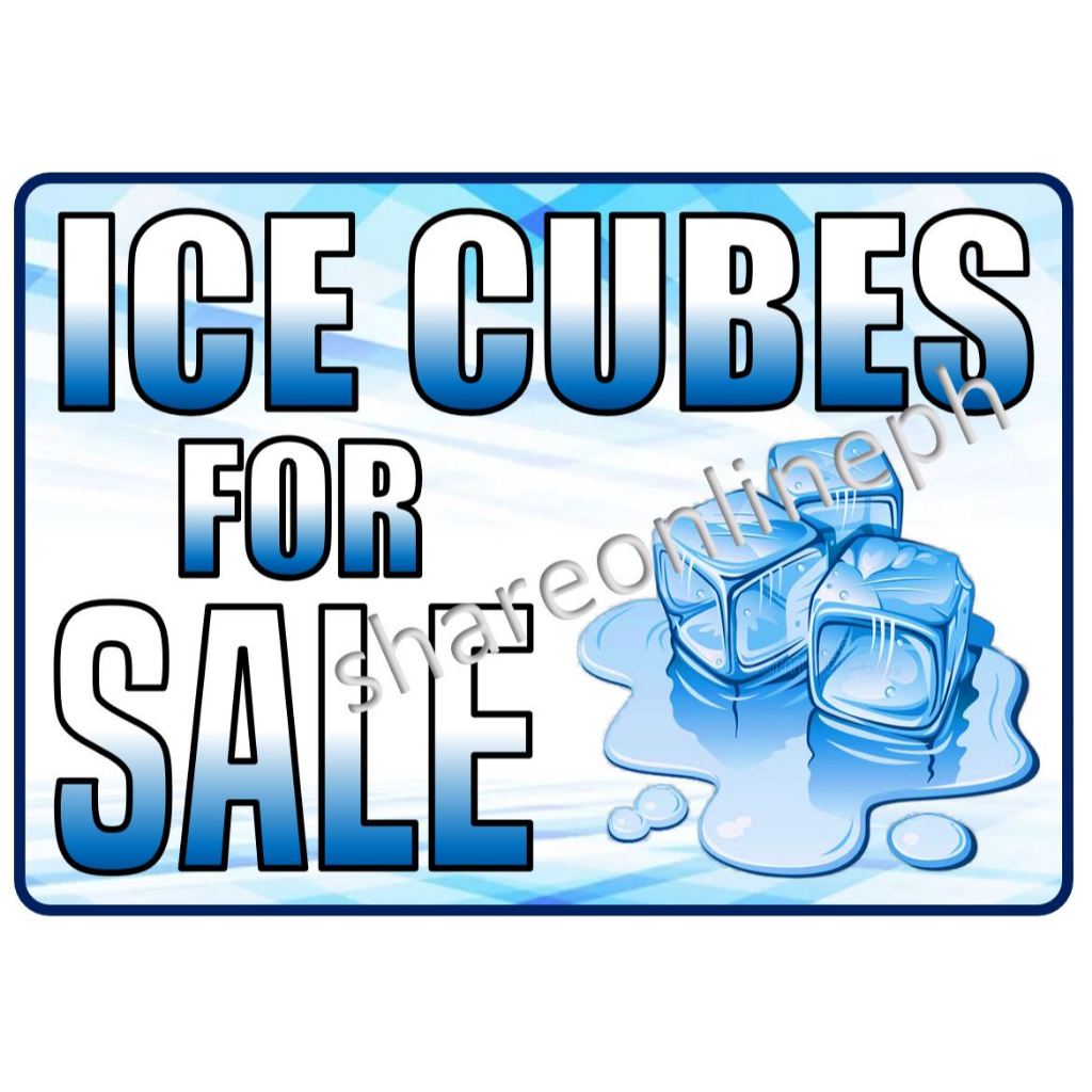 Ice For Sale Ice Cubes Signage Signboards Stickers Wall Design | Shopee ...