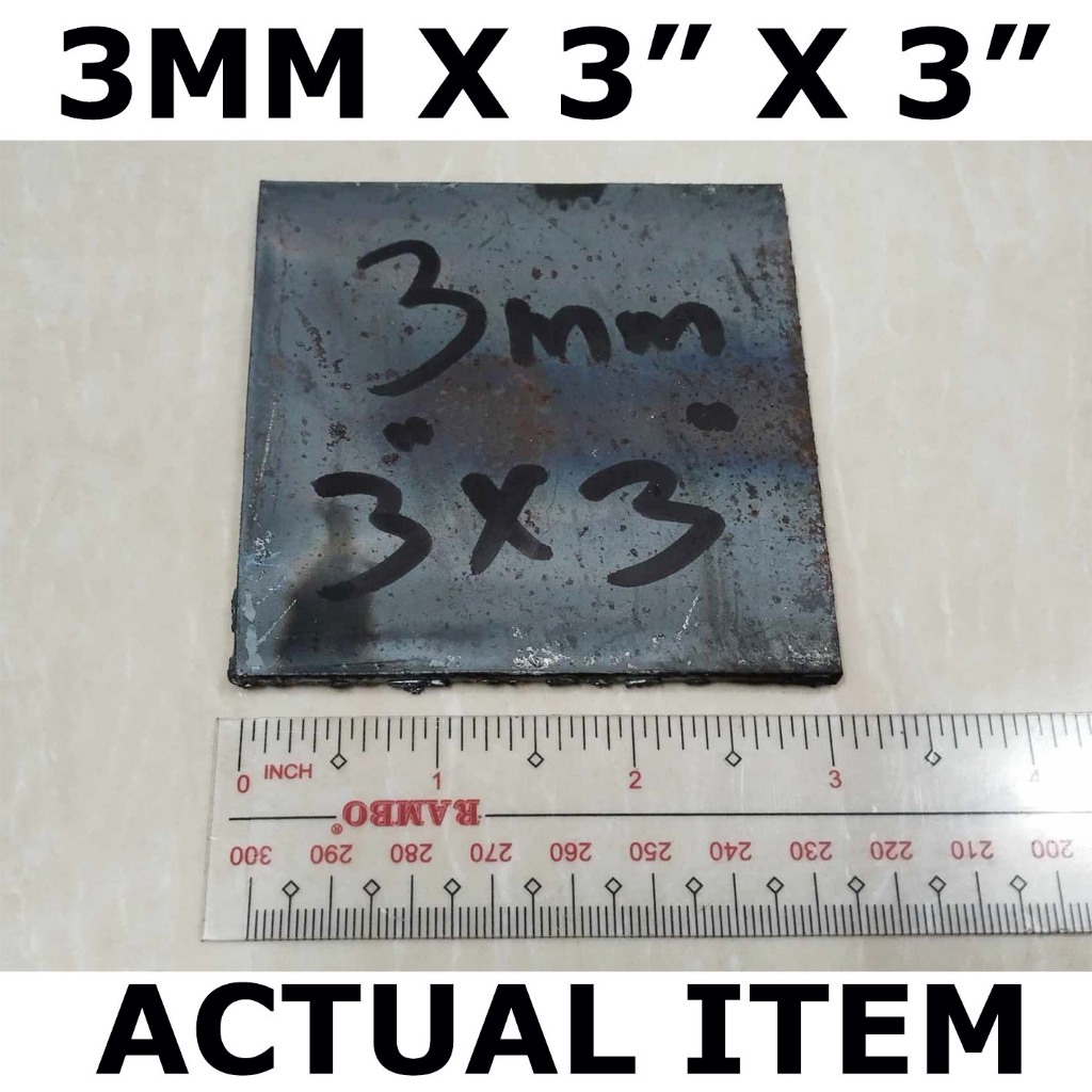 MS BASE PLATE 3MM X 3" X 3" MILD STEEL === BAKAL 3MM X 3" X 3" | Shopee ...