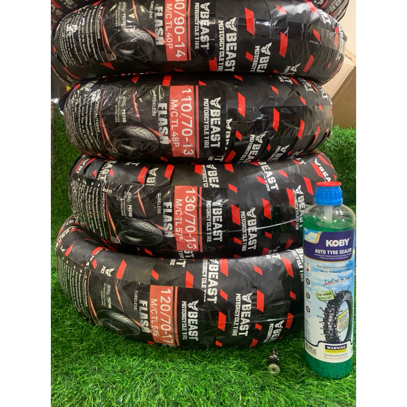BEAST FLASH TIRE (P6240) TUBELESS FREE PITO/SEALANT 500ML | Shopee ...