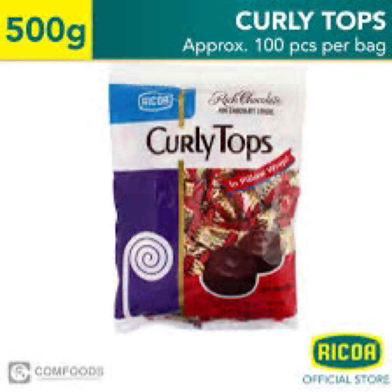 CURLY TOPS CHOCOLATE BAG 100 PCS 500g | Shopee Philippines