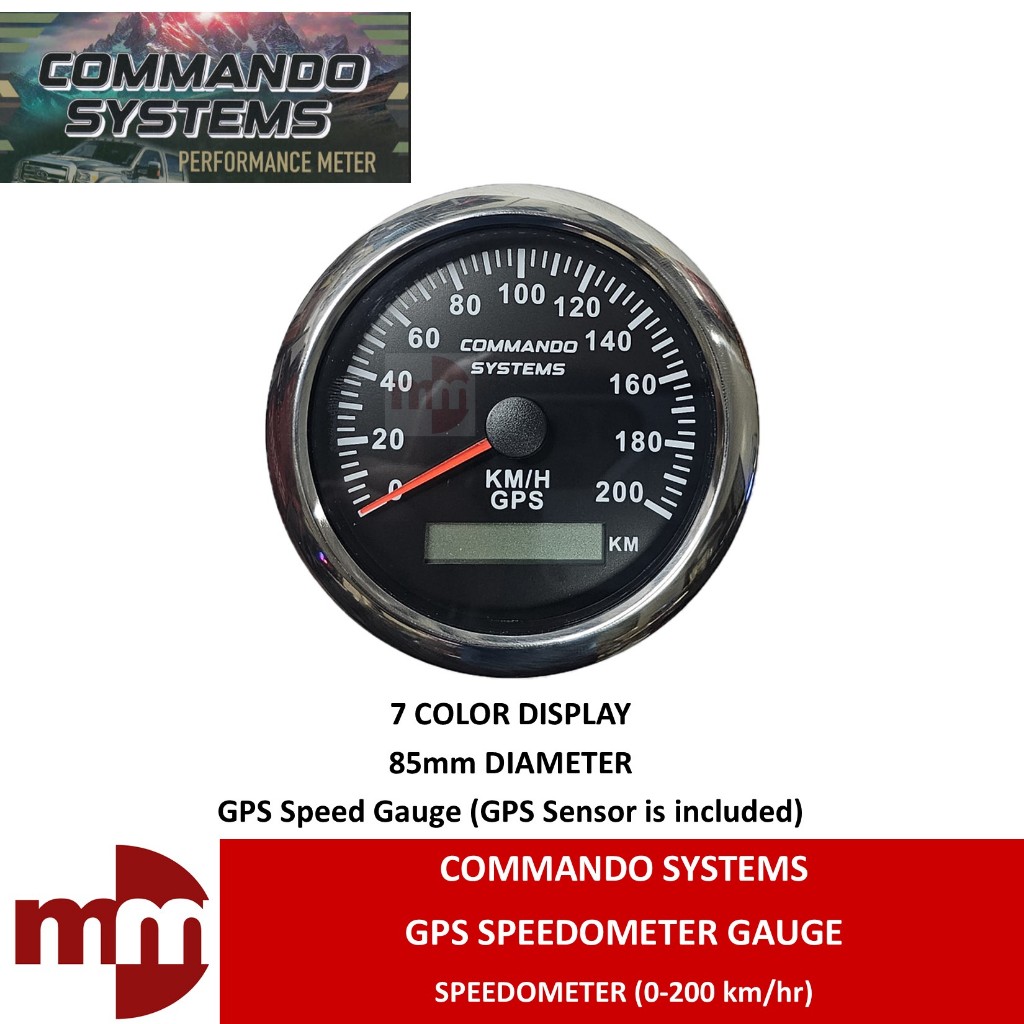 COMMANDO SYSTEMS Electrical Speedometer Gauge (GPS Based) 85mm | Shopee Philippines