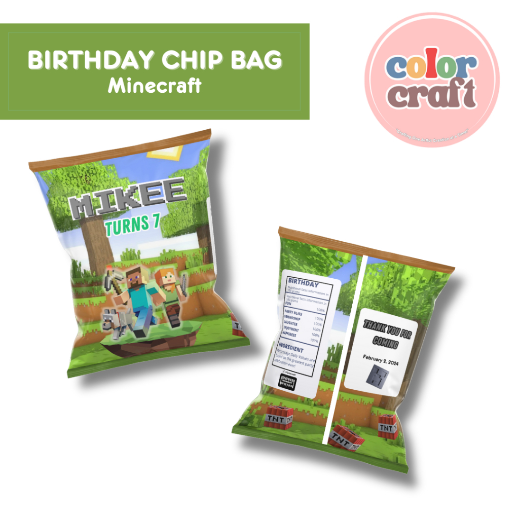 10 pcs MINECRAFT CHIP BAG/LOOT BAG (big Size) | Shopee Philippines