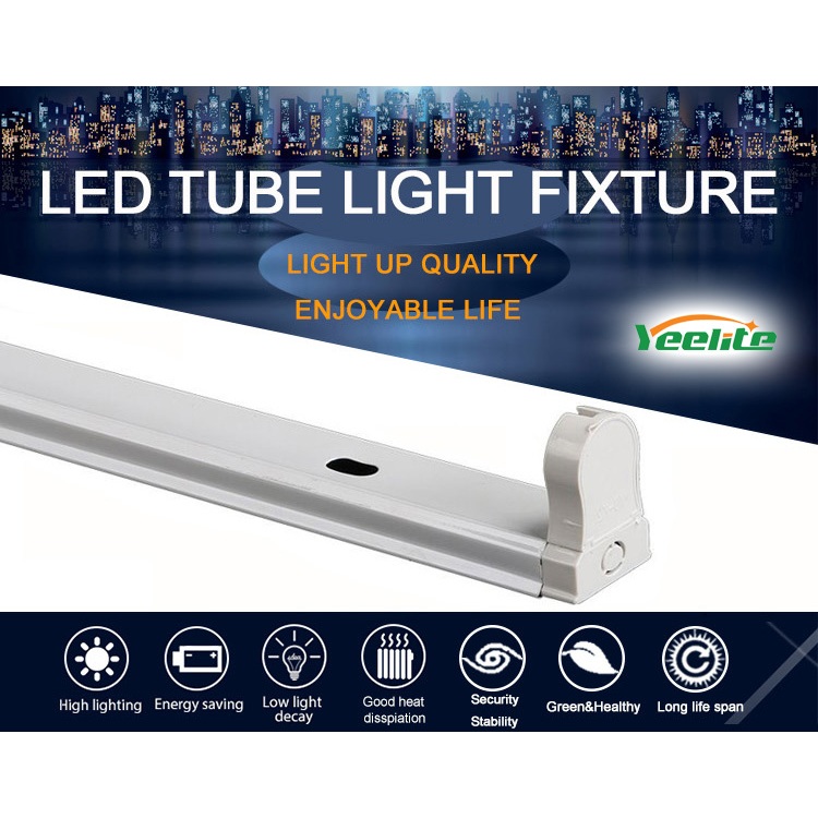 Yeelite LED Fluorescent Tube Light Fitting Batten Casing 60cm 120cm 2ft ...