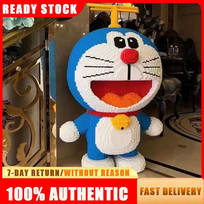7184PCS Doraemon Jingle Cat Robot Cat bricks adult small pellet ...