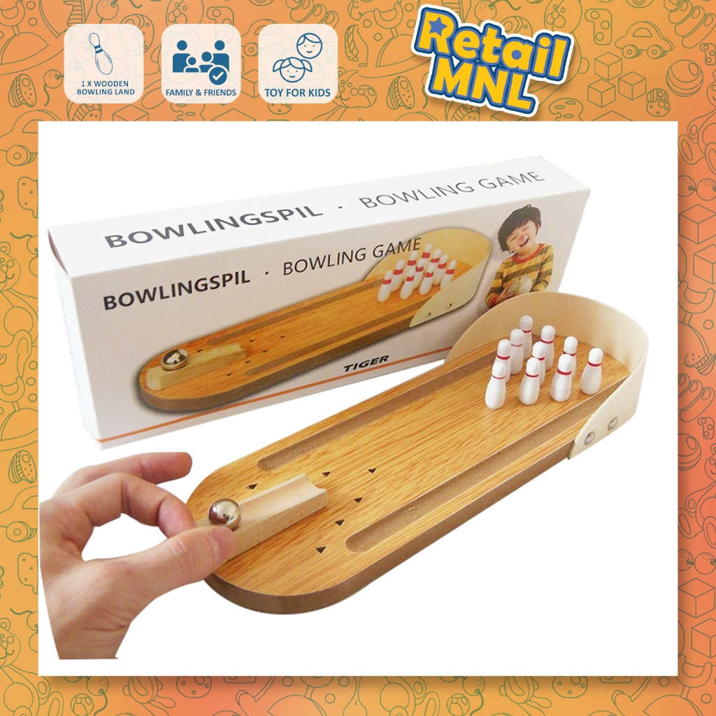 Retailmnl Kids Mini Wooden Bowling Toy Desktop Mini Bowling Game Office ...