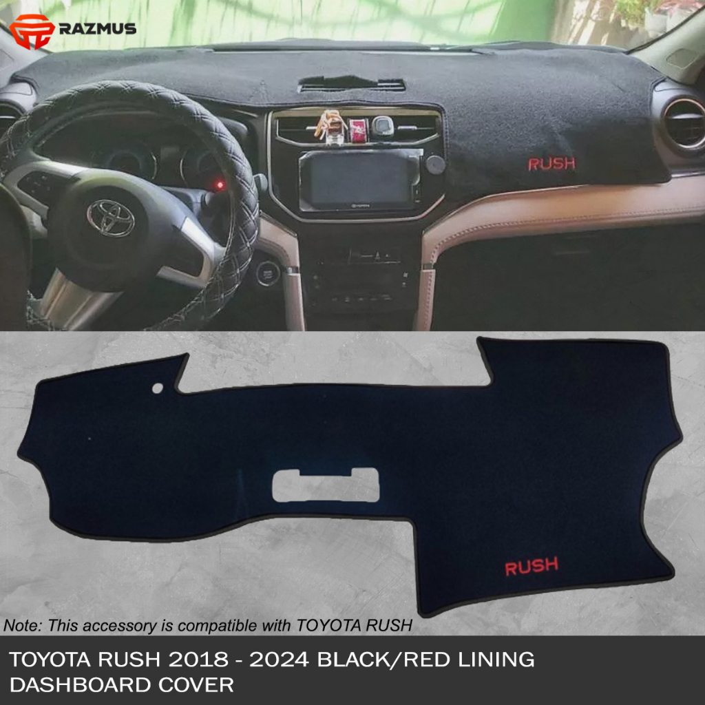 TOYOTA RUSH 2018-2024 High Quality Dash Mat Red/ Black Lining Dashboard ...