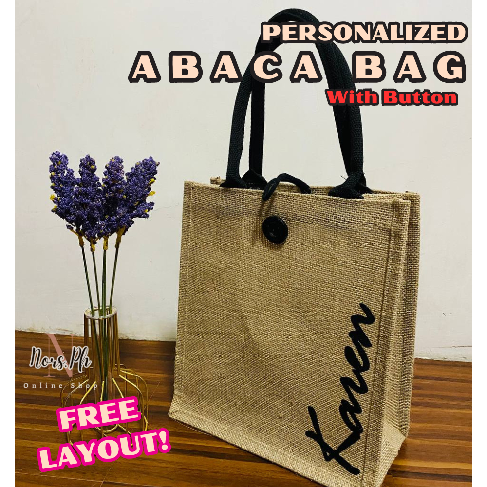 Small Classic Personalized Jute Abaca Bag | Shopee Philippines