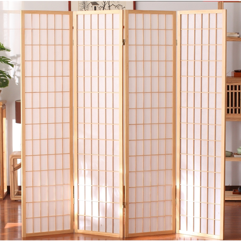 4pcs Japanese Style Folding Screen Partition Room Divider for Living ...