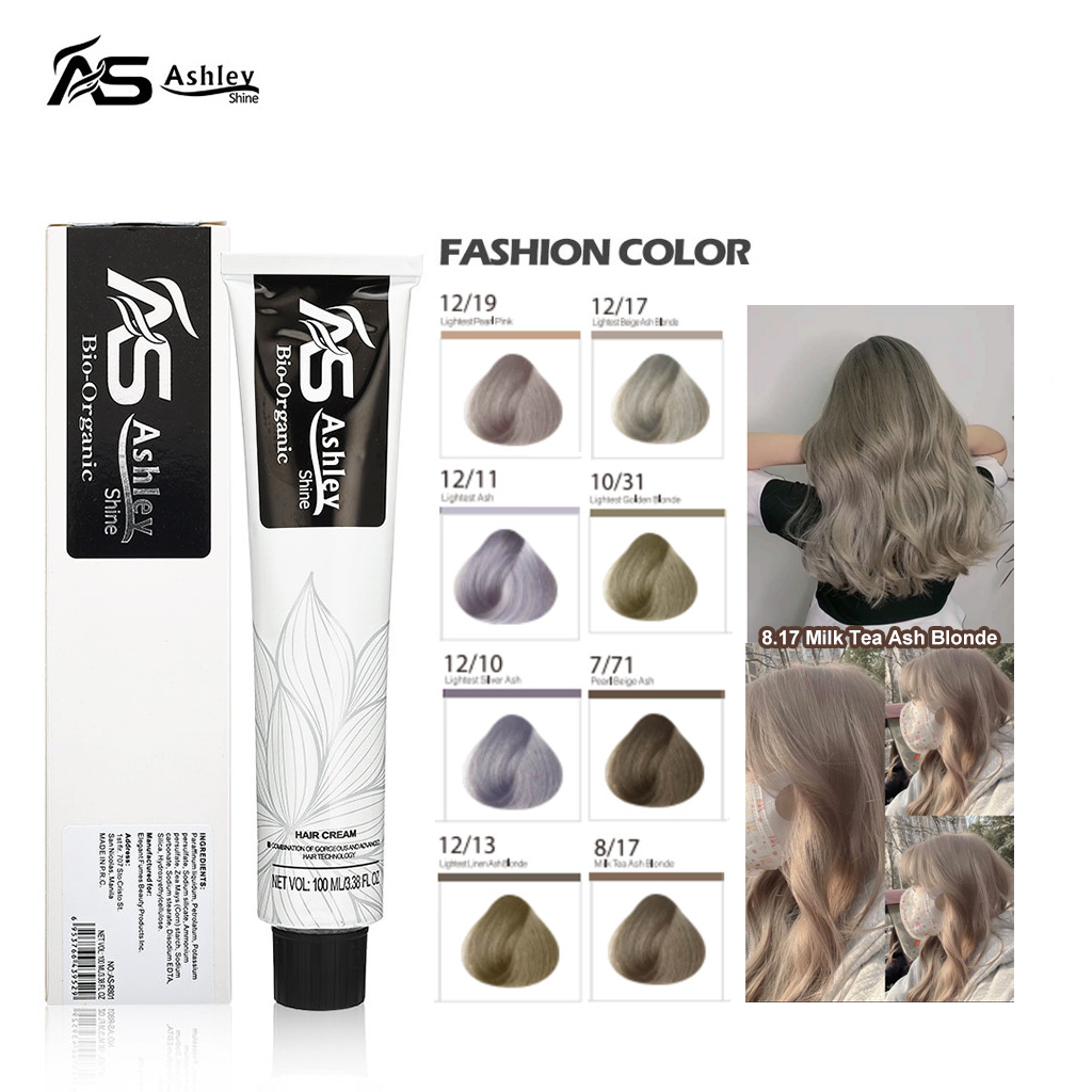 Ashley Shine Bio-Organic Hair Color Cream ( Ash, Ash blonde, Ash gray ...