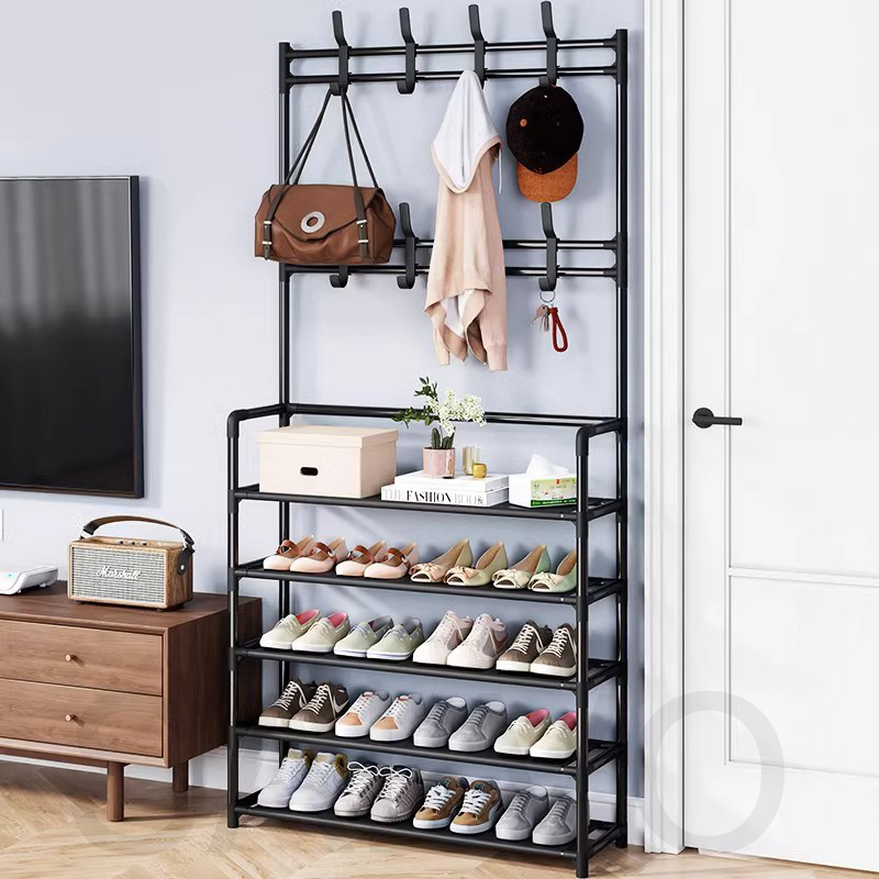 4 Layer Shoe Rack Simple floor coat rack shoe rack Multifunctional Shoe ...