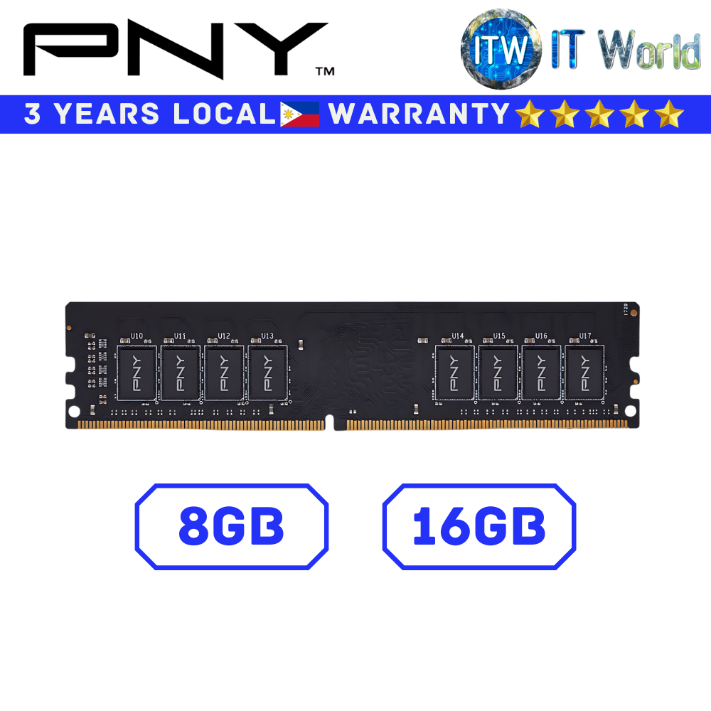 Itw | PNY DDR4 RAM 8GB/16GB 3200MHz (PC4-25600) Single Channel Desktop ...