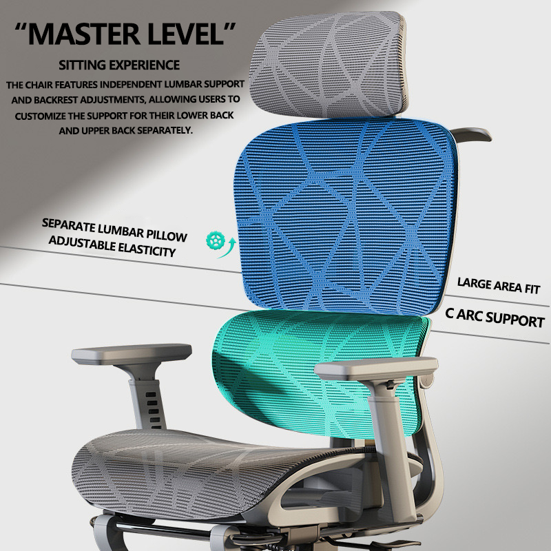 INPLAY EF100-G V2 Ergonomic Chair Adjustable Breathable Design Long ...