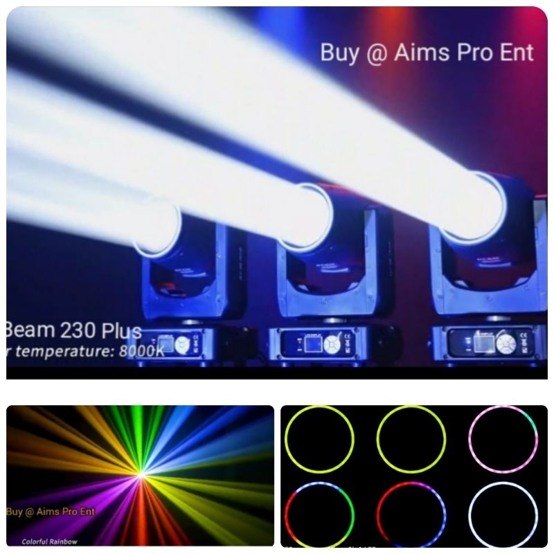 New 7R Sharphy wide prism 24 BEAM 230 wth RGB multicolor ring moving ...