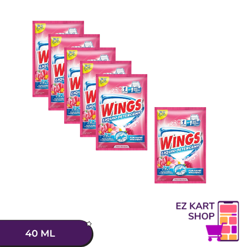 EZ KART WINGS LIQUID DETERGENT FLORAL BOUQUET 40ML BY 6S | Shopee ...