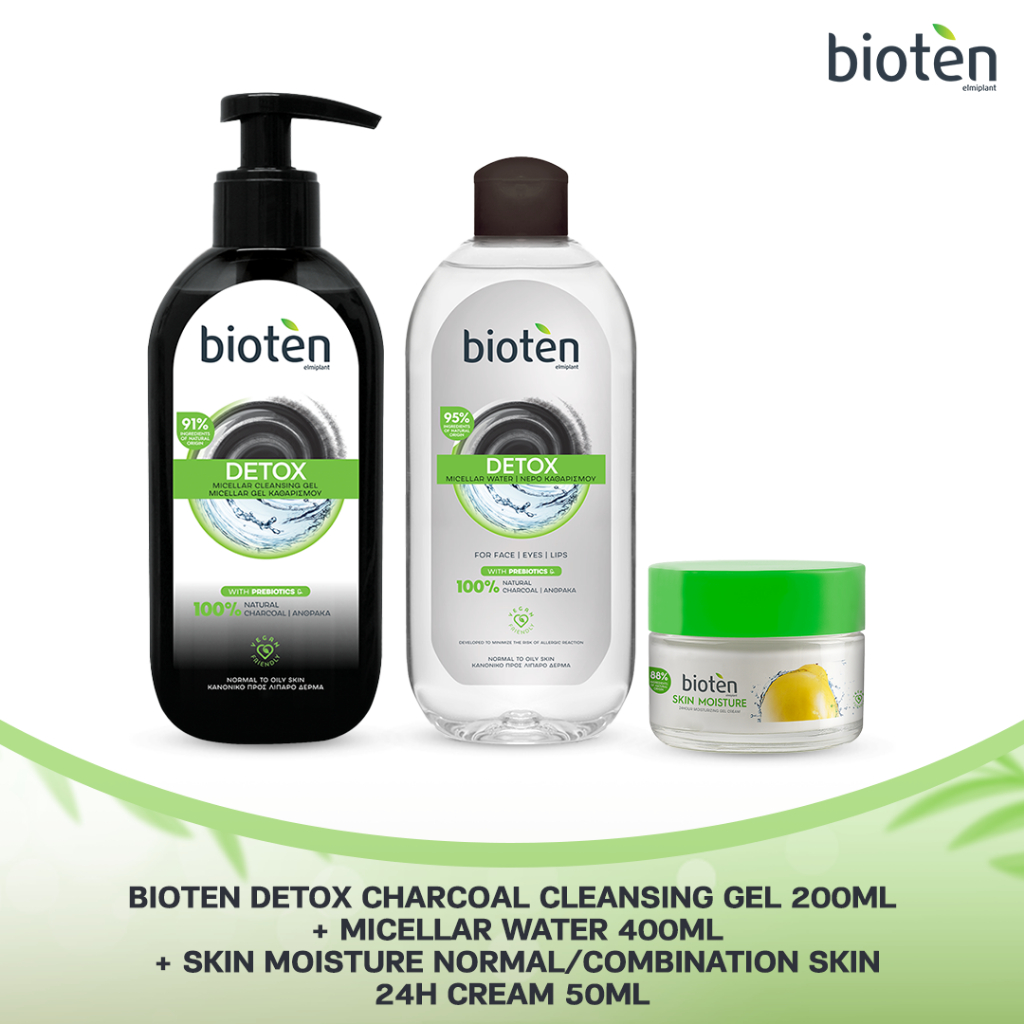 [BUNDLE] BIOTEN CLEANSING GEL 200ML + MICELLAR WATER 400ML + 24H CREAM ...