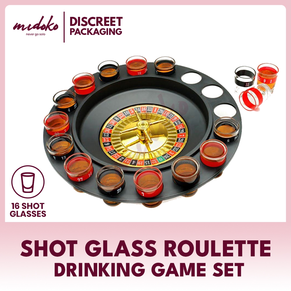 Midoko Shot Glass Roulette Drinking Game Set Glasses Beer Game 2 Balls ...