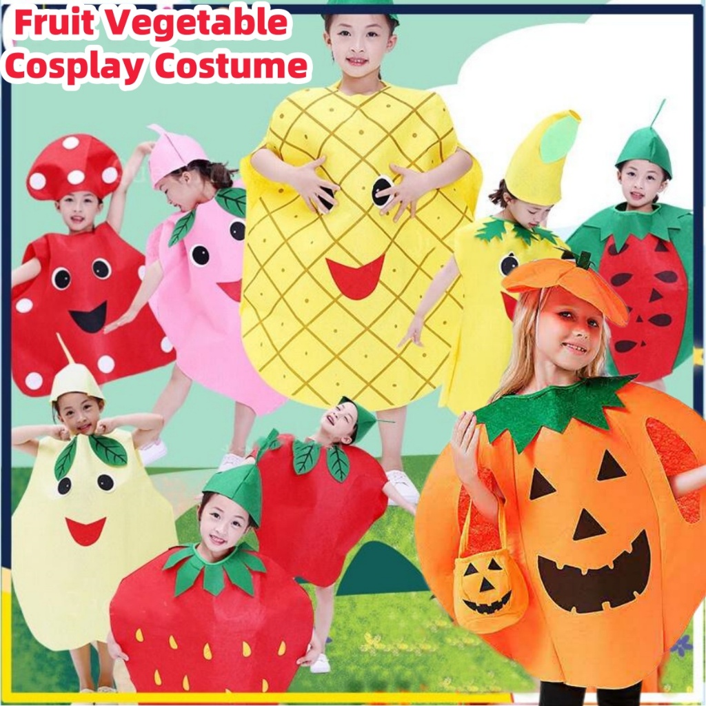 Kids Fruit Vegetable Cosplay Costume Fruit Creative Performance Dress Up Halloween Costumes ...